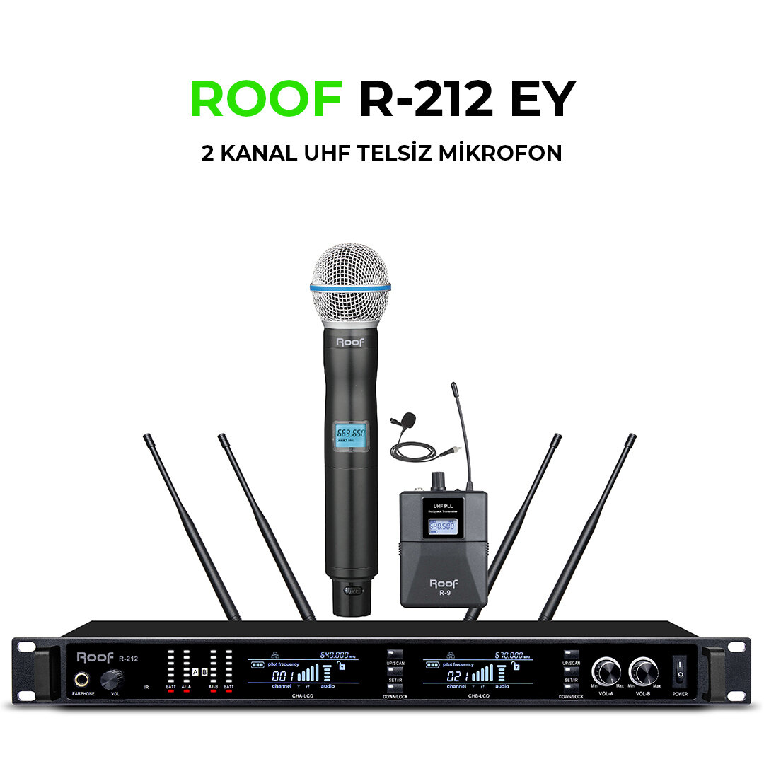 Roof R-212EY UHF 1 El 1 Yaka Telsiz Mikrofon | Telsiz Mikrofonlar | Roof | Ateksen Güvenlik ...